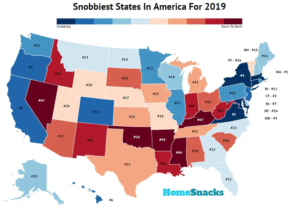 These Are The 10 Snobbiest States In America For 2019
