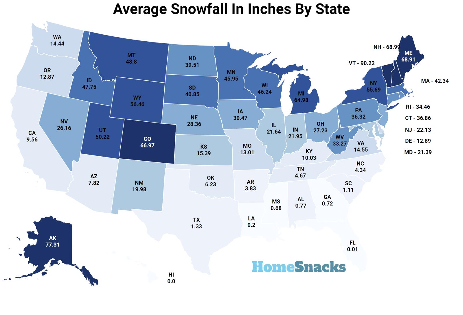 10 Snowiest States In The United States [2025] | HomeSnacks